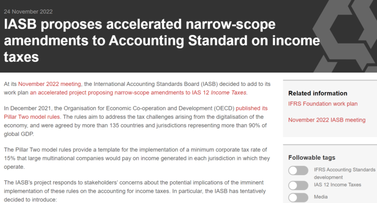 IASB Agrees to Amendments for Pillar Two Accounting – oecdpillars.com